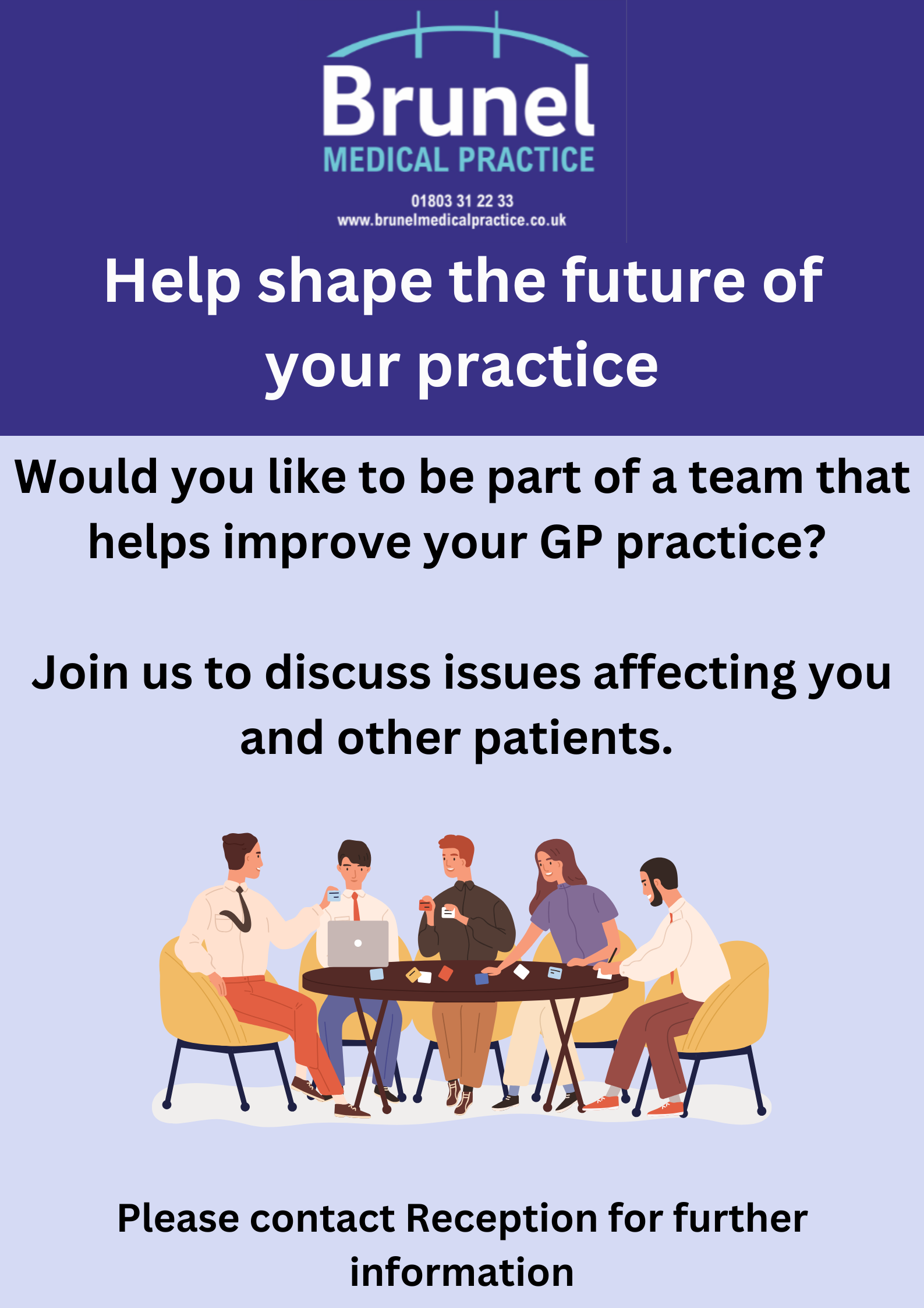 Help shape the future of Brunel - Join our PPG - Brunel Medical Practice